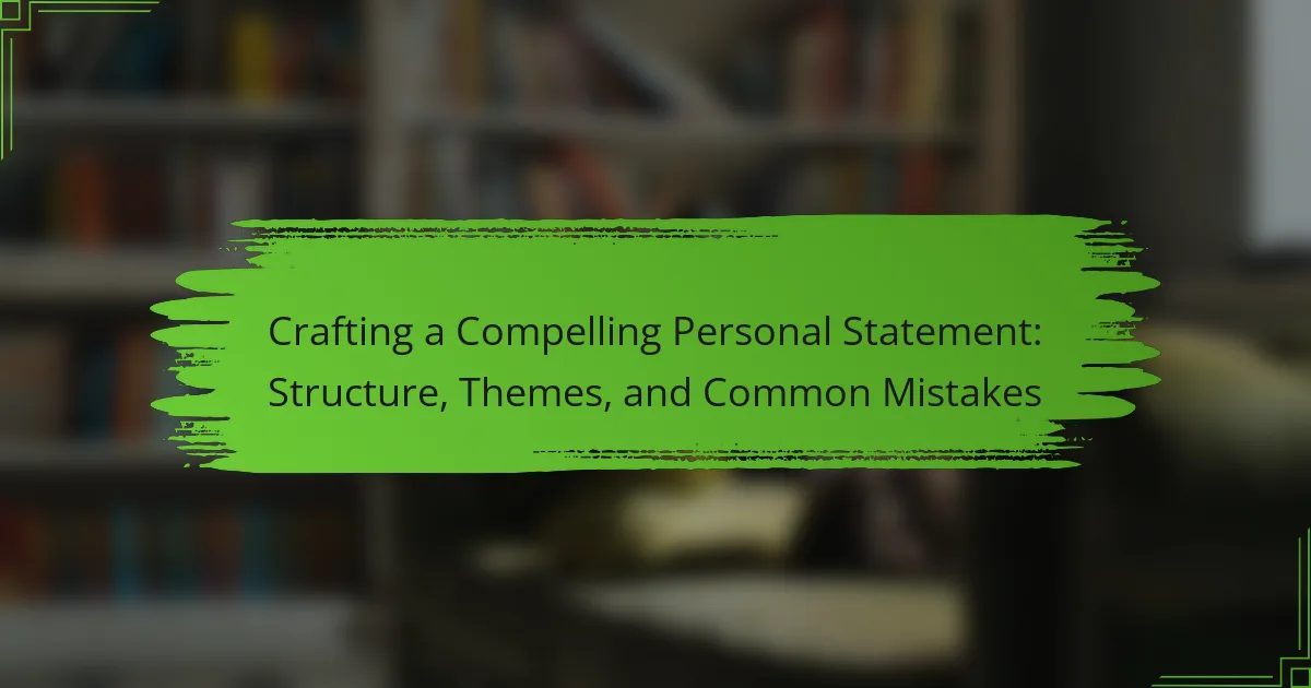 Crafting a Compelling Personal Statement: Structure, Themes, and Common ...