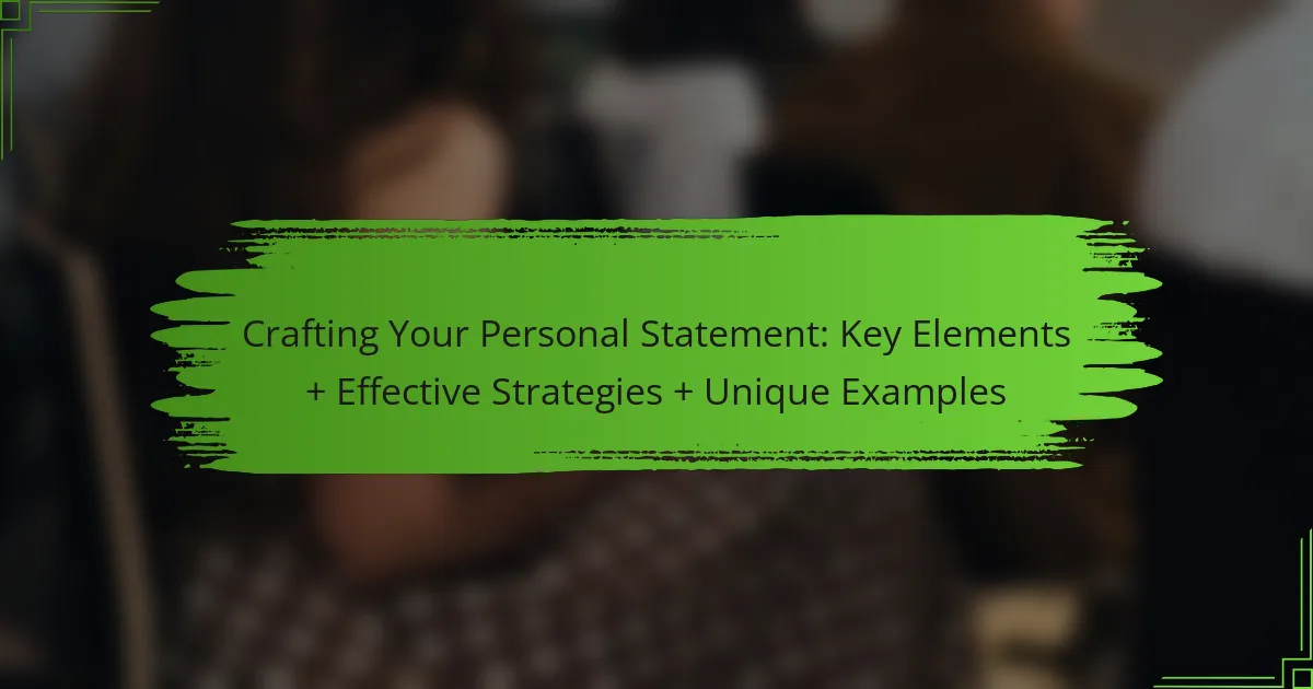 Crafting Your Personal Statement: Key Elements + Effective Strategies ...