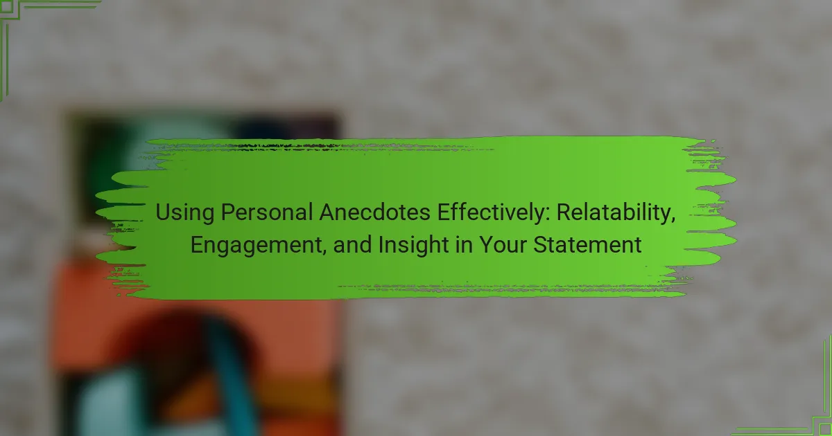 Using Personal Anecdotes Effectively: Relatability, Engagement, and ...